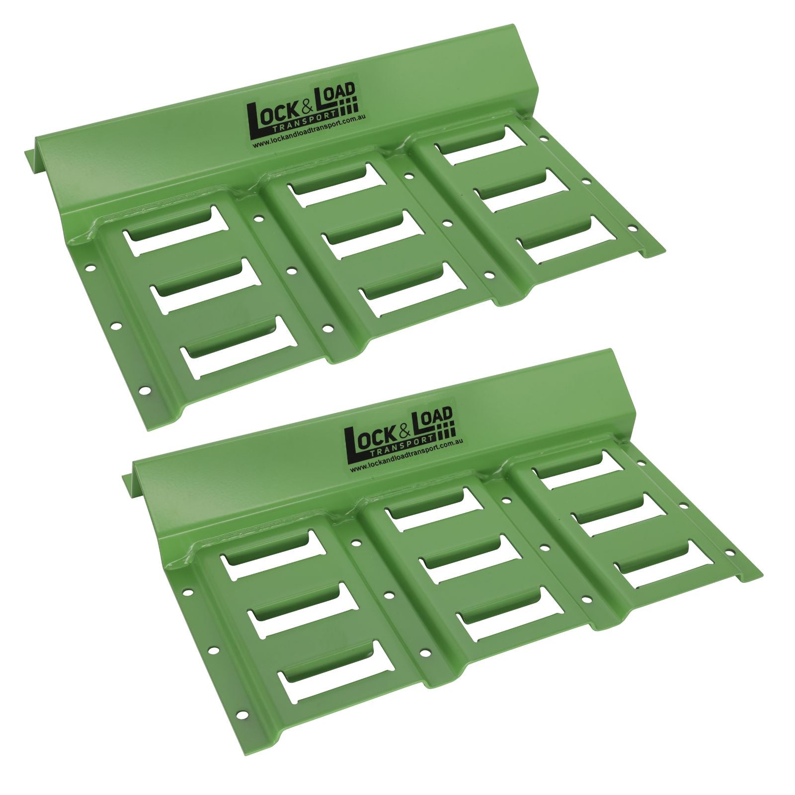 Raised E-Chock Plate Pair - 3 Rail Wide - RW28 – Lock & Load Transport